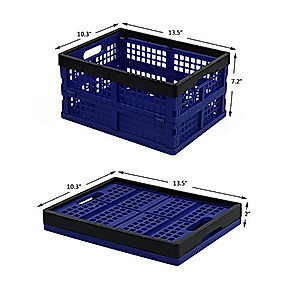 Tstorage 16 L Plastic Folding Crate, Collapsible Storage Bin, 3 Packs