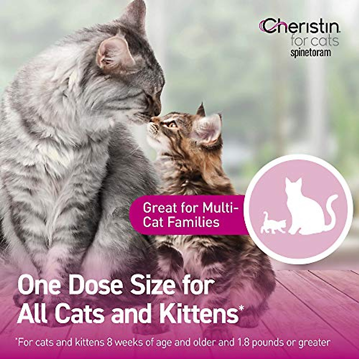 Cheristin for Cats Topical Flea Prevention – Starts Killing Fleas in 30 Minutes, 6 Dose