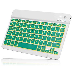 UX030 Lightweight Ergonomic Keyboard with Background RGB Light, Multi Device Slim Rechargeable Keyboard Bluetooth 5.1 and 2.4GHz Stable Connection Keyboard Compatible with Microsoft Surface Duo 2