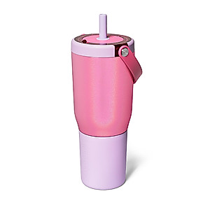 BrüMate Resa 35oz 100% Leakproof Travel Tumbler with Handle & Straw | Flexible Soft Sip Straw | Silicone Sleeve for Durability | Made of Stainless Steel | Cup Holder & Travel Friendly | (Cotton Candy)