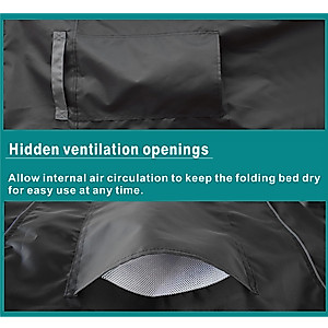 Folding Bed Storage Cover - 38" Waterproof Dustproof Universal Rollaway Bed Protector Cover - Fits 38 Inch Folding Bed (39 "L × 15" W × 44.8 "H) - Black