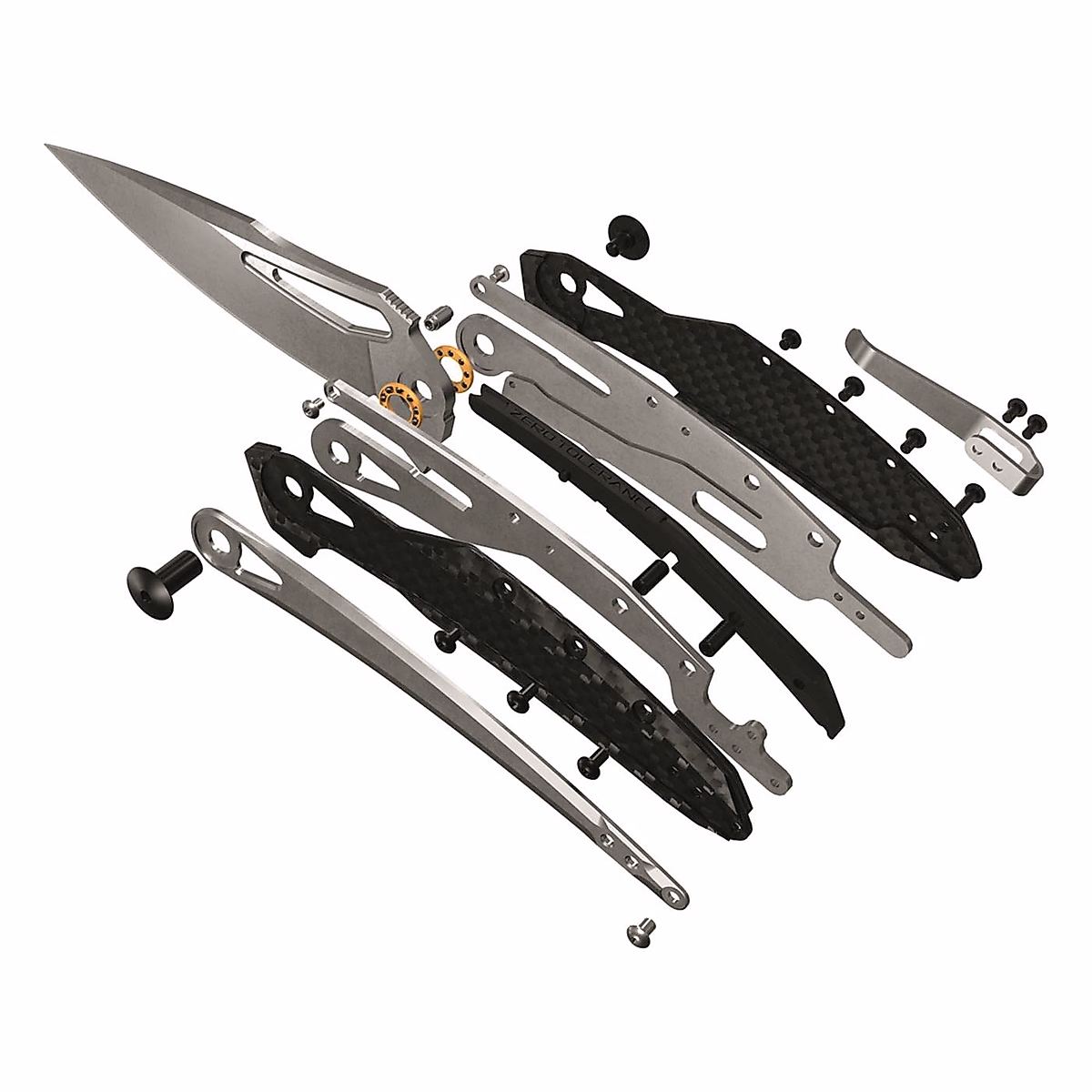 Zero Tolerance Original 0990, CPM 20CV Spear Point Pocket Knife, 3.25-in. Blade, Manual KVT Ball Bearings Opening, Inset Liner Lock (0990), Multicolor, Cotton Jersey