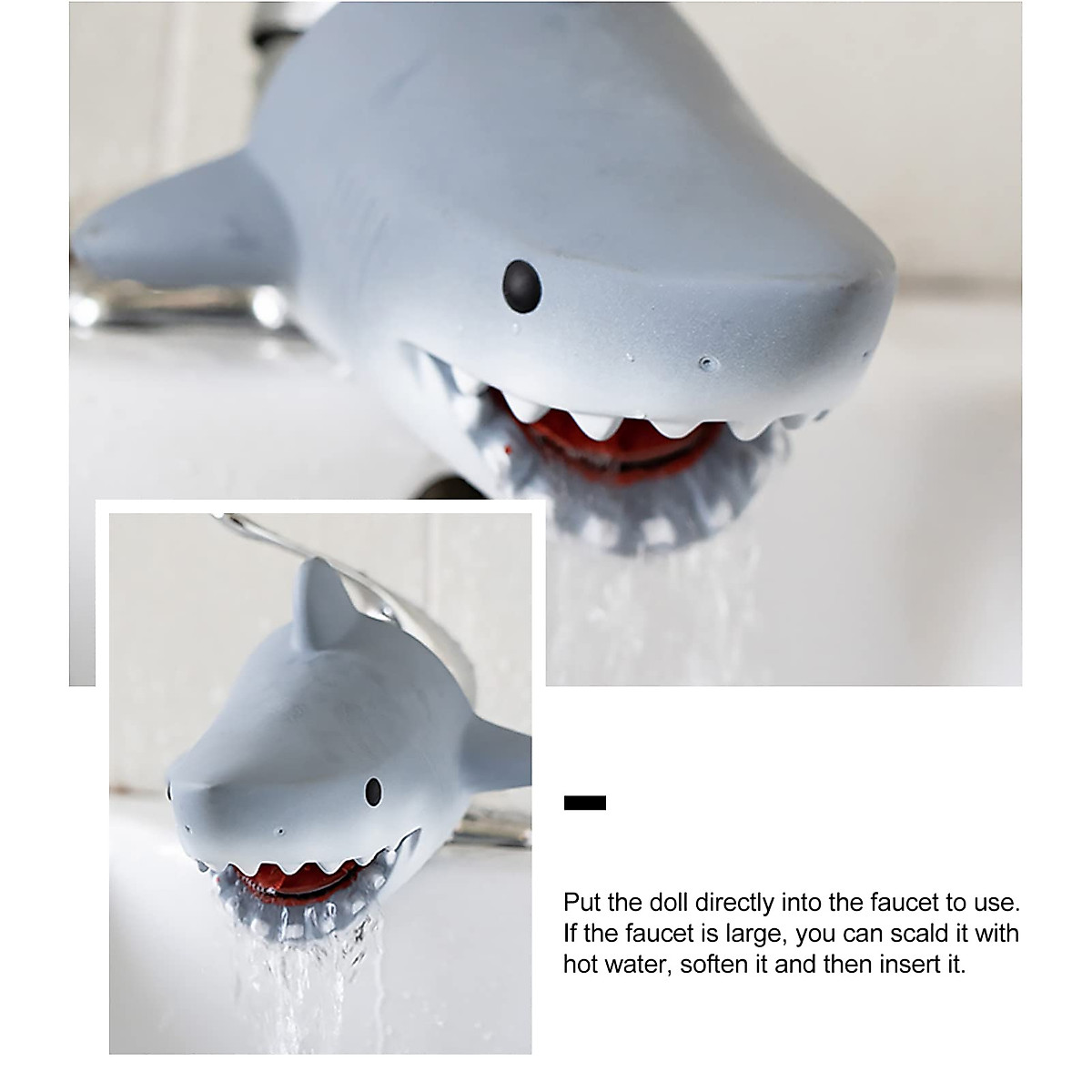 Whale Faucet Cover Childrens Faucet Extender Bath Spout Cover Cute Shark Spout Sink Handle Extender for Safe and Fun Hand- Washing Solution Bath Spout Cover