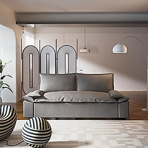 Eafurn 3 in 1 Multi-Functional Sleeper Sofa Bed Queen Size,Convertible Pull Out Loveseat Couch with Soft Pillow Armrest and Detachable Backrest,3 Seater Love Seat Lounge Sofa&Couches for Living Room