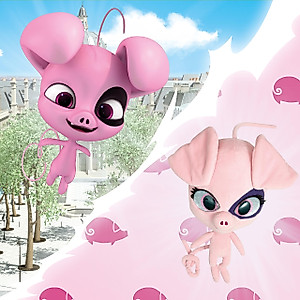 Miraculous Ladybug - Kwami Mon Ami Daizzi, 9-inch Pig Plush Toys for Kids, Super Soft Stuffed Toy with Resin Eyes, High Glitter and Gloss, and Detailed Stitching Finishes (Wyncor)