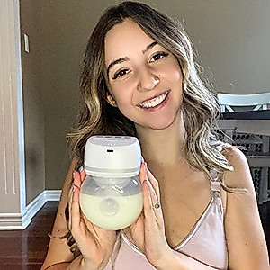 Bellababy Wearable Breast Pump Hands Free Low Noise, Breastfeeding Electric Breast Pump Comes with 24mm Flanges, 4 Modes & 6 Levels Suction, 1PC Gray