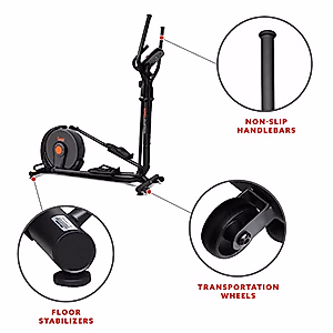 Sunny Health & Fitness Power Stride Smart Elliptical Machine Trainer with 16-Level Magnetic Resistance, Advanced Flywheel and Exclusive SunnyFit® App Enhanced Bluetooth Connectivity - SF-E321005