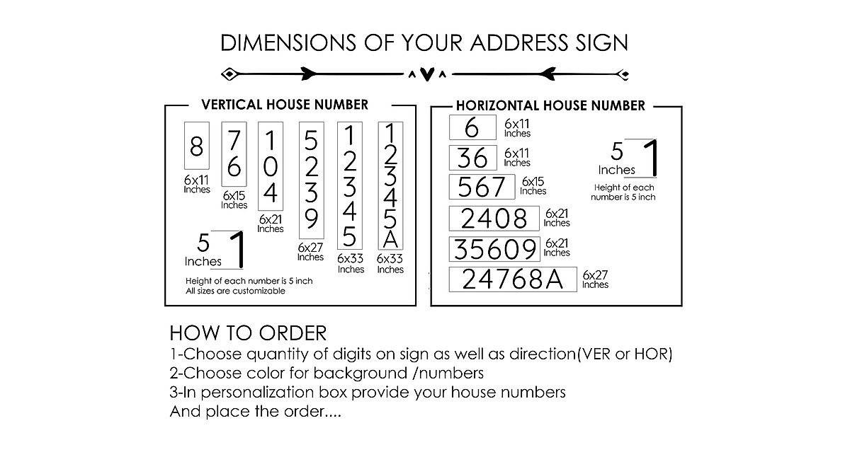 House Numbers | Vertical and Horizontal mode | House address plaques ...