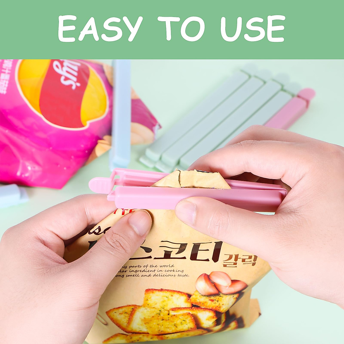 40 PCS Sealing Clip Bag Plastic Bag Chip Clips Large Size Food Clips Bag Clips for Food Storage Kitchen and Home (5.9in x20, 4.72in x20)