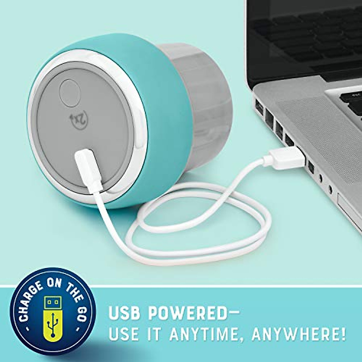 Oster Blend Active Portable Blender with Drinking Lid, USB Chargeable Personal Blender, Teal