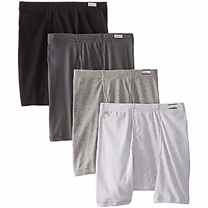Hanes Ultimate Men's 4-Pack FreshIQ Boxer with ComfortFlex Waistband Brief, Black/Grey, Large