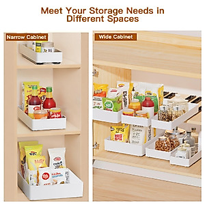 3 Pack Pull Out Cabinet Organizer,3 Sizes Slide Out Drawers with Adhesive,Pull Out Shelves for Kitchen Cabinets,Bathroom Cabinet Organizer and Storage, Pantry,Cabinet Roll Out Drawers (15.8" Deep)