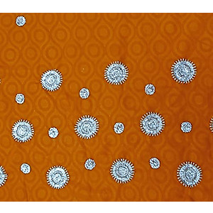 Peegli Indian Vintage Yellow Dress Material Georgette Recycled Fabric Embroidered DIY Craft Textile