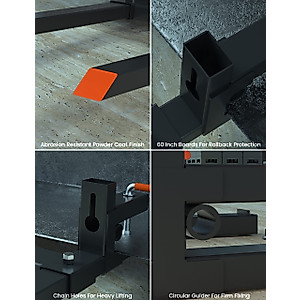 GAOMON 60" Clamp-On Pallet Forks with Adjustable Stabilizer Bar, 2000 LBS Capacity for Loader Bucket