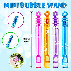 Inscraft Bubble Wand, 120 Pack Mini Bubble Wands Bulk 15 Colors for Halloween, Summer Toys, Wedding, Outdoor Indoor Activity Use, Bubbles Party Favors, Gifts for Kids Toddlers