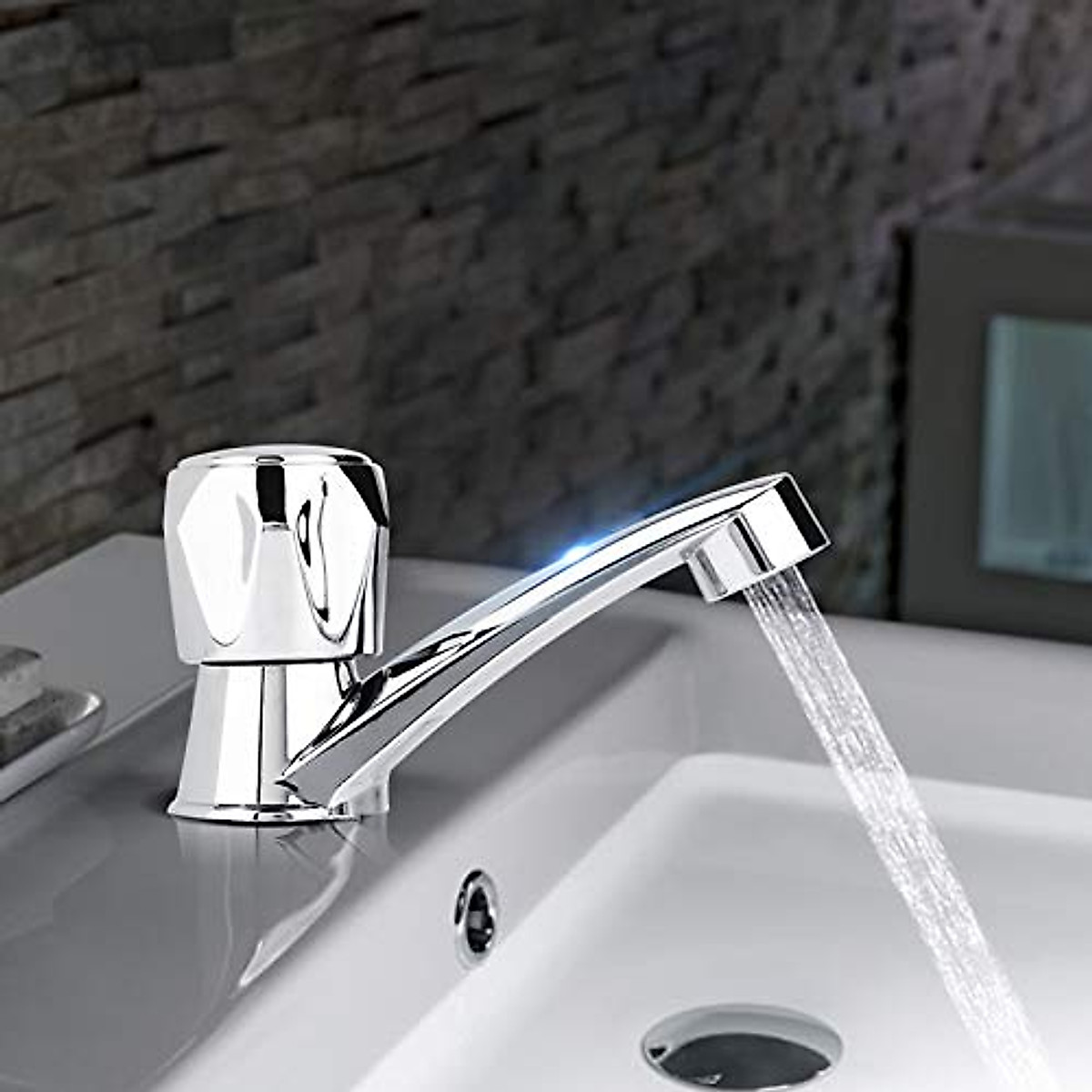 Watris Veiyi Single Cold Faucet Water Tap, ABS Water Tap, Cold Water Faucet, Bathroom Basin Kitchen Sink Accessories G1/2(20mm)(Diamond)