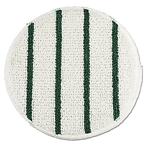 Rubbermaid Commercial RCP P269 Low Profile Scrub-Strip Carpet Bonnet, 19" Diameter, 5 Pads per Pack, White/Green (Pack of 5)
