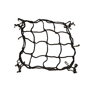 Premium Kayak Deck Cargo Net Kayak Cargo Bungee Net Hitch Mount Cargo Carrier （30 CM x 30 CM）- thick Cord - 6 Hooks - 4 pad eyes （Includes screws and nuts）- 4 Carabiner