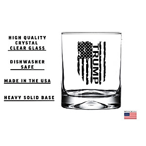 Rogue River Tactical Trump Flag Conservative Republican Old Fashioned Whiskey Glass Drinking Cup Gift For Him