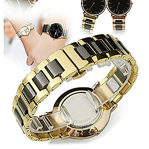 20mm Watch Band High End Watch Bands Black Stainless Ceramic Watch Strap Gold Stainless Steel Watch Wrist Bands Mens Women for Samsung Gear S2 Band