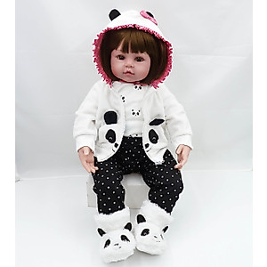 Reborn Baby Doll Clothes for 17-19 inch Reborn Dolls Cute Panda Baby Doll Outfits Set 4 Pieces of Pack