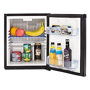 Smad Absorption Mini Fridge 12V 110V Compact Refrigerator with Lock Reversible Door No Noise, 1.0 cu.ft