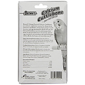 F.M.Brown'S 51514 Brown'S Mango Flavored Calcium Cuttlebone With Clip, 1.25-Ounce