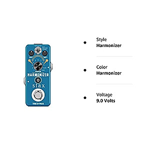 Stax Harmonizer Guitar Pedal Digital Guitar Effect Pedal Harmony Pitch Shifter Detune for Electric Guitar Bass Mini Size True Bypass