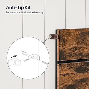 HOOBRO Headboard King Size, Wooden Headboard, Rustic-Styled Headboard, Headboard with Sturdy Support Legs, 3-Height Connection Holes, Minimalist Headboard, for King Beds, Rustic Brown and Black