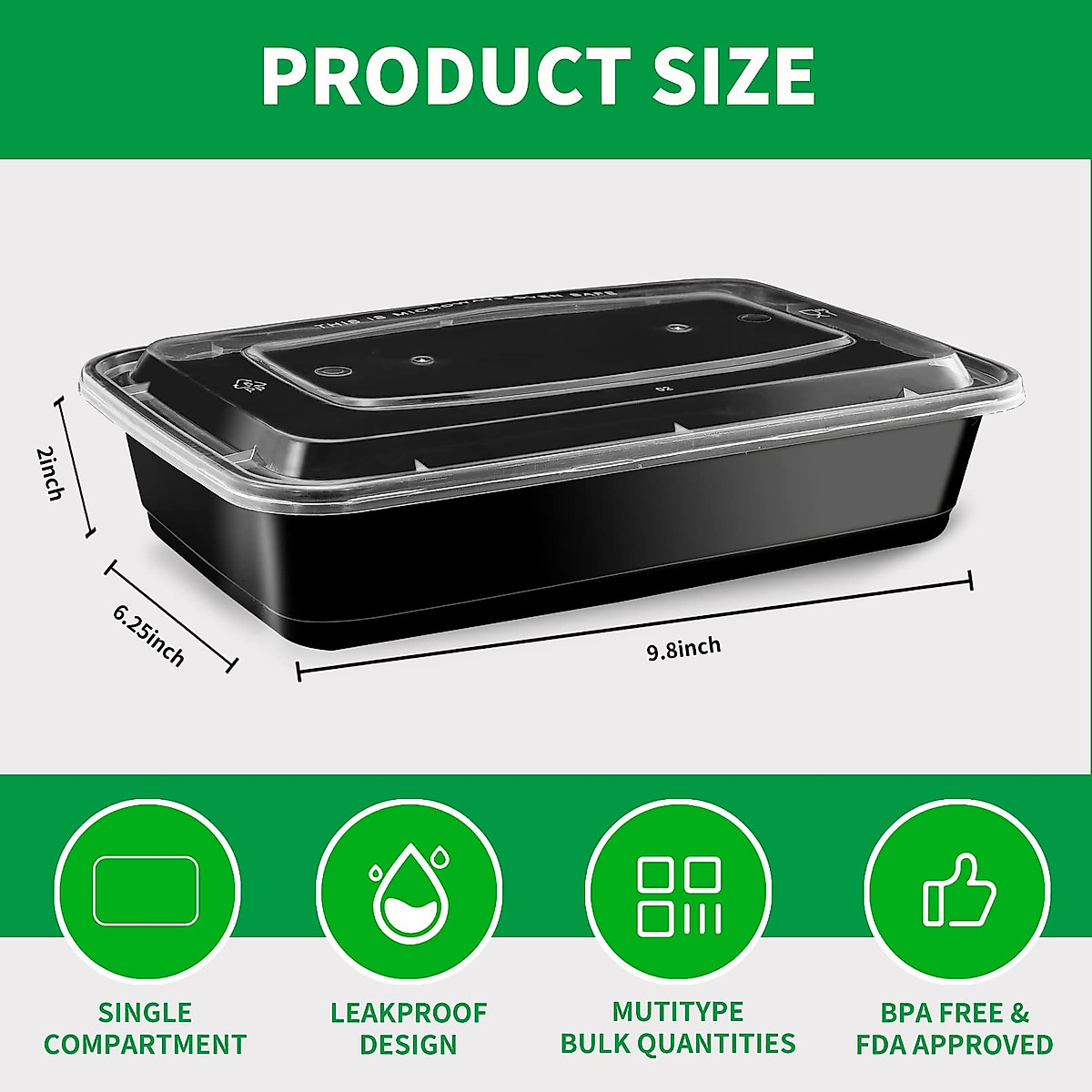 RAIHOMKIT [30 Pack 38oz Meal Prep Containers,1 Compartment Food Storage Containers with Lids,Reusable Food Prep Containers,BPA Free Plastic Containers,Stackable,Freezer/Microwave/Dishwasher Safe