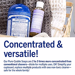 Dr. Bronner’s - Pure-Castile Liquid Soap (Lavender, 4 ounce) - Made with Organic Oils, 18-in-1 Uses: Face, Body, Hair, Laundry, Pets and Dishes, Concentrated, Vegan, Non-GMO