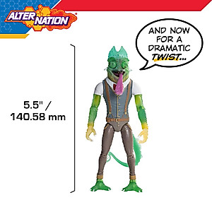 Alter Nation Sham Human Chameleon Alligator Hybrid Web Cartoon Dark Horse Comics Graphic Novel Action Figure with Thermal Color Changing Body & Mini Comic Book Great Gift for Kids 6 & Up