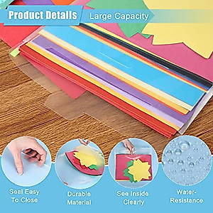 80 Pcs Scrapbook Paper Storage Organizer 12 x 12'' Waterproof Individual Top Loading Files with 100 Sticky Index Tabs Scrapbook Paper Storage for Holding Scrapbook Paper Cardstock Vinyl File Photos