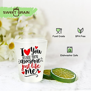 sweet grain Sublimation Frosted Shot Glasses with Heavy Base 1.5oz The Sublimation Blanks Shot Glass for Whiskey, Tequila, Vodka (24 Pack)