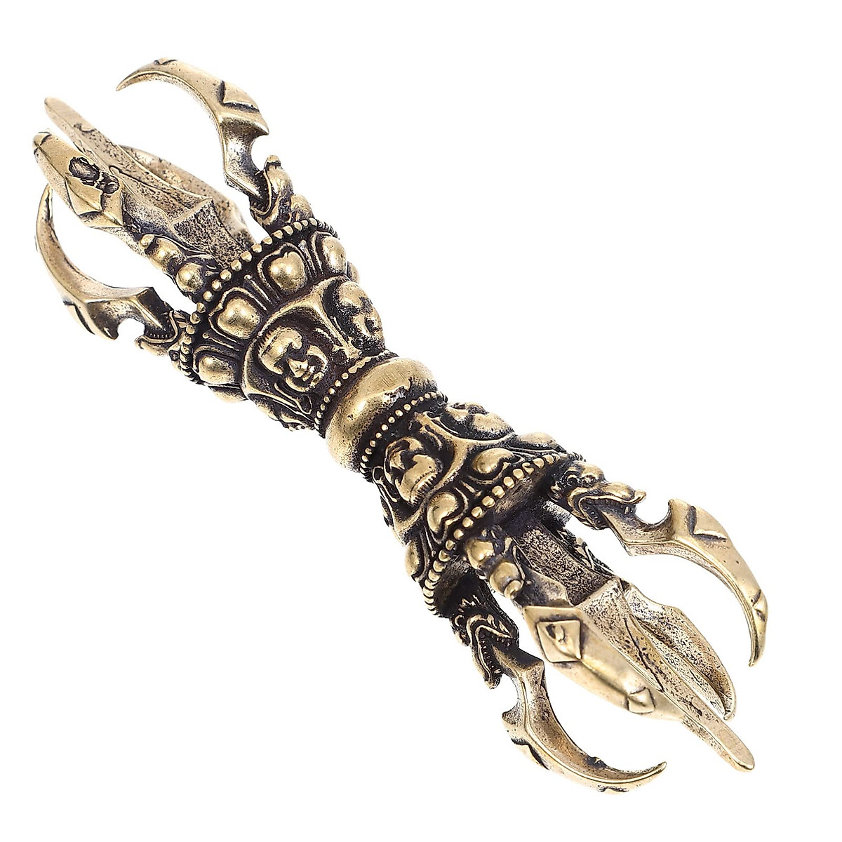 Garneck Silver Pendant 2pcs Utensil Ornament Antique Brass Beadwork Man Charm Amulet