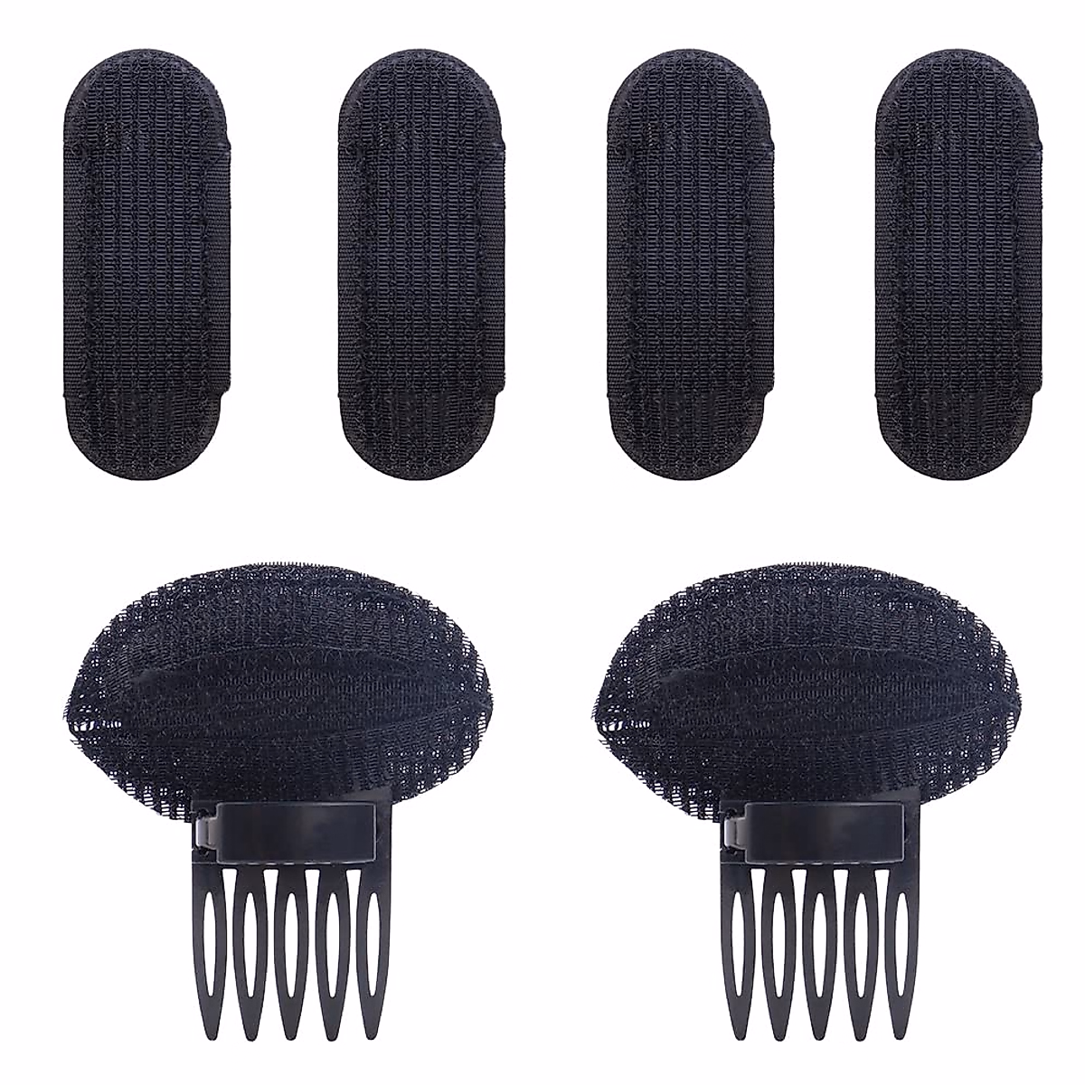 NAIHOD 6 Pcs Volume Hair Styling Set - Puff Head Cushions, Braid Tools, Invisible Bump Up Combs, Sponge Buns, and Accessories for Women