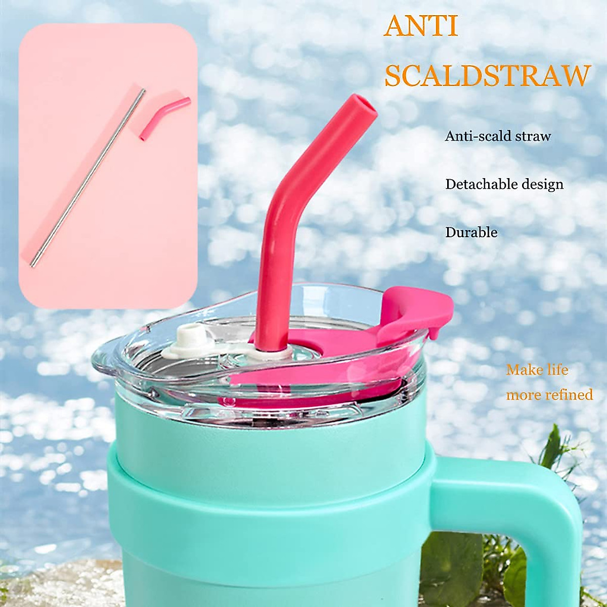 Xmipbs 40 oz Tumbler Cup With Handle and Straw, Stainless Steel Vacuum Insulated Coffee Mug, Keep Drinks Hot or Cold for Home and Office Use Green