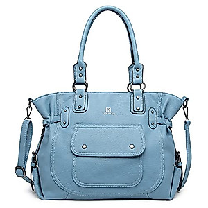 LOKALYO Roomy Fashion Hobo Womens Handbags Ladies Purse Satchel Shoulder Bags Tote Vegan Leather Bag Travel bags(SKY Blue)