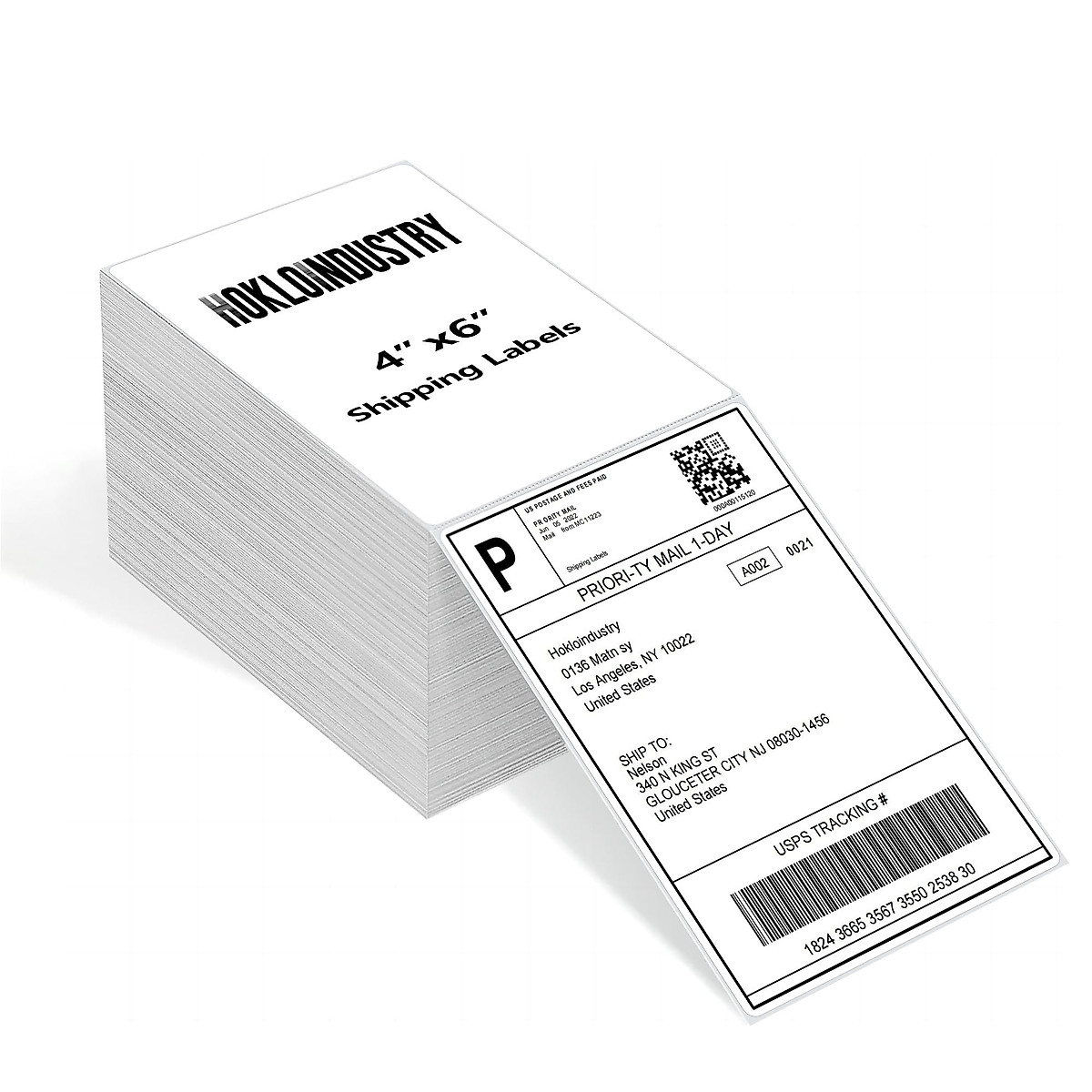 HokLoindustry 4"x6" Thermal Labels, Shipping Labels (500 Labels), Compatible with Rollo, iDRPT, Polono, Munbyn, Zebra Thermal Printers.