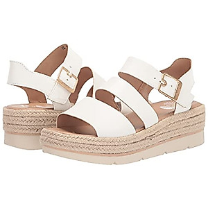 Dr. Scholl's Shoes Women's Once Twice Espadrille Wedge Sandal, White, 8