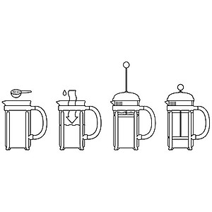 Chambord Coffee Maker 3 Cup 0.35 Liter 12 Ounce Shiny