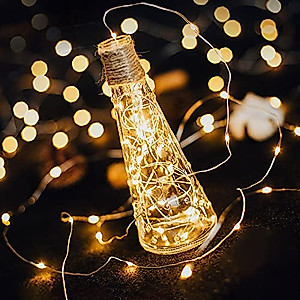 Fairy Lights Battery Operated, 9.8Ft 30 LED Copper Wire Lights Starry String Lights Waterproof for Mason Jars Wedding Centerpiece Party Christmas Table Decor, Warm White, 8 Pack