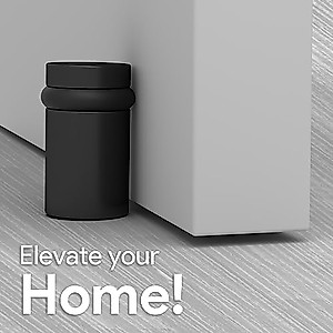 MEGA HANDLES Floor Door Stopper - Black Door Stopper Quickly Installed Wall Protector, Wall Protectors from Door Knobs, Door Stop Floor Mount with mounting Hardware Included - Matte Black - 2 Inch