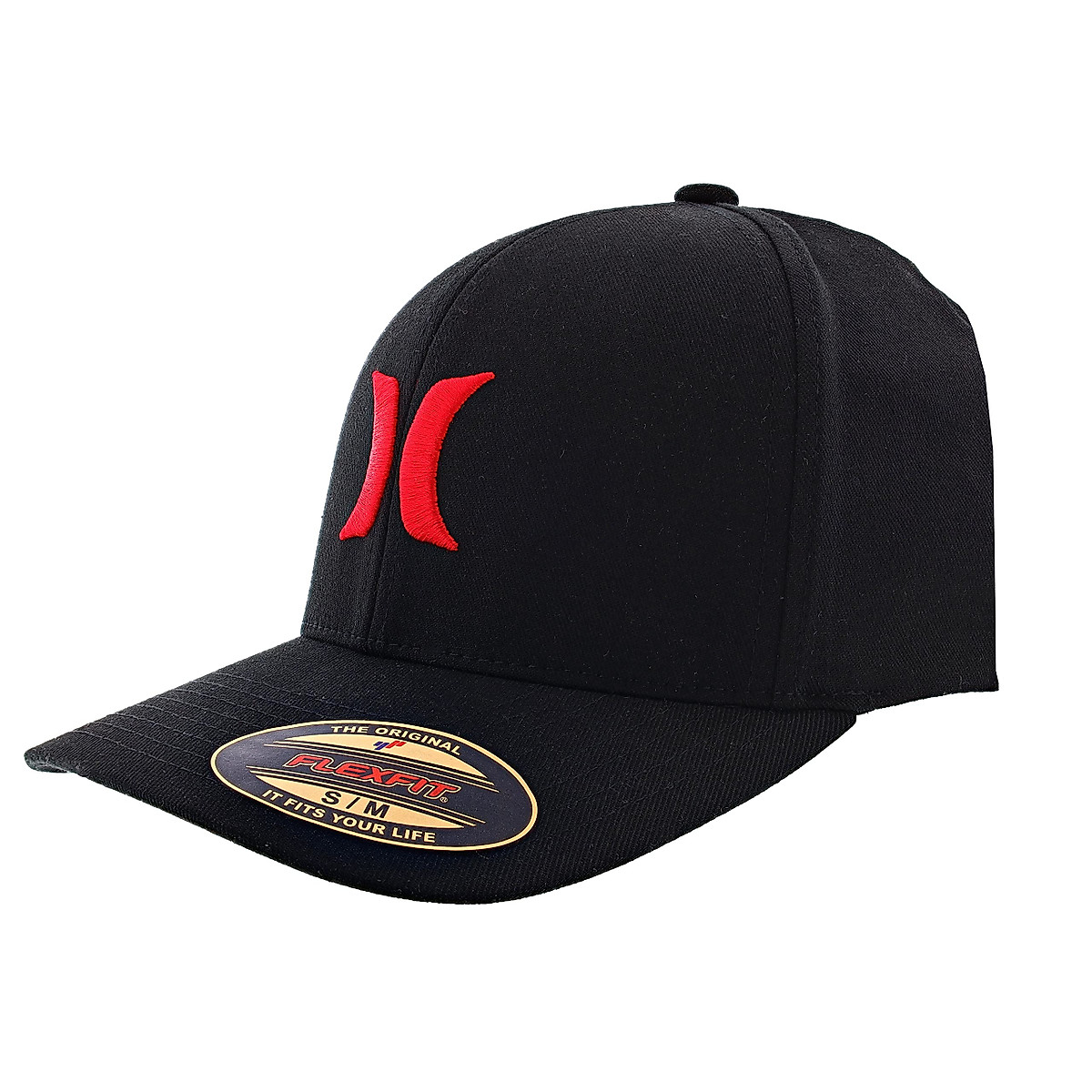 Hurley Men's One & Only Flexfit Hat, Black/Red Large/X-Large