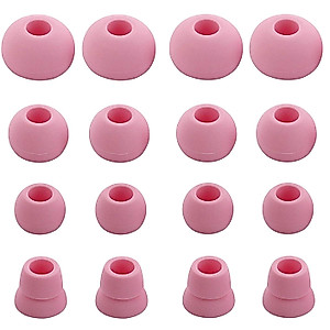 BLLQ Replacement Silicone Ear Tips Ear Buds Ear gels for Beats by dr dre Powerbeats 3 Wireless Stereo Earphones - 16PCS 8 Pairs with 4 Size Options （Pink）
