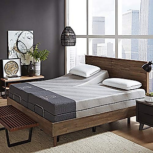 Blissful Nights 13" Ananda Cool Gel and Pearl Infused Hybrid Mattress with Head Tilt Adjustable Bed Base Combo Set (Cal King Split)