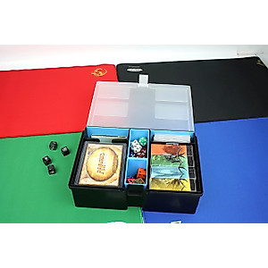 BCW Prime X4 XL Gaming Box | Playing Card Storage Box for Decks and Game Accessories, Includes Removable Dividers and Dice Trays | Trading Card Storage Box for Gaming | Pokemon, MTG, Naruto Cards