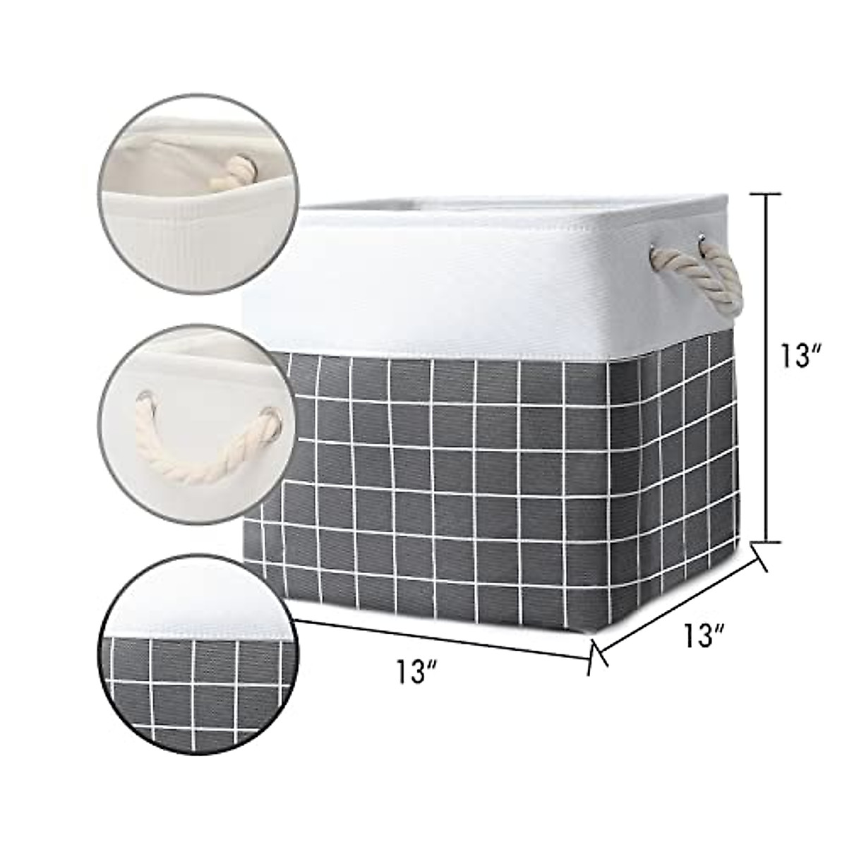 Kerhouze Cube Storage Organizer Bins 13 Inch Cube Storage Bins Collapsible Storage Baskets for Shelves Cabinet Laundry Room Bathroom