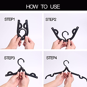 12 Pcs Black Travel Hangers - Portable Folding Clothes Hangers Travel Accessories Foldable Clothes Drying Rack for Travel