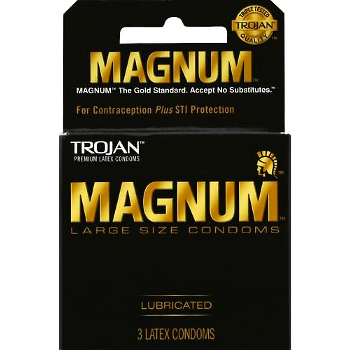 Trojan Magnum Lubricated Condoms, 3 Count